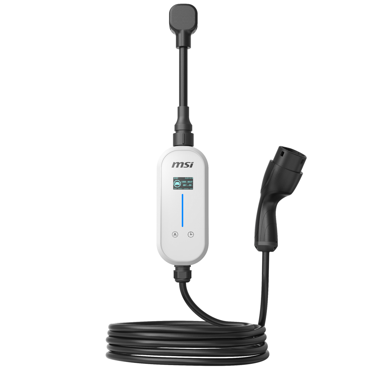 【第二波限時預購】MSI EZgo 可攜式充電樁 7kW Type2 槍線5m (冷霧白) – MSI Store | 微星品牌旗艦館