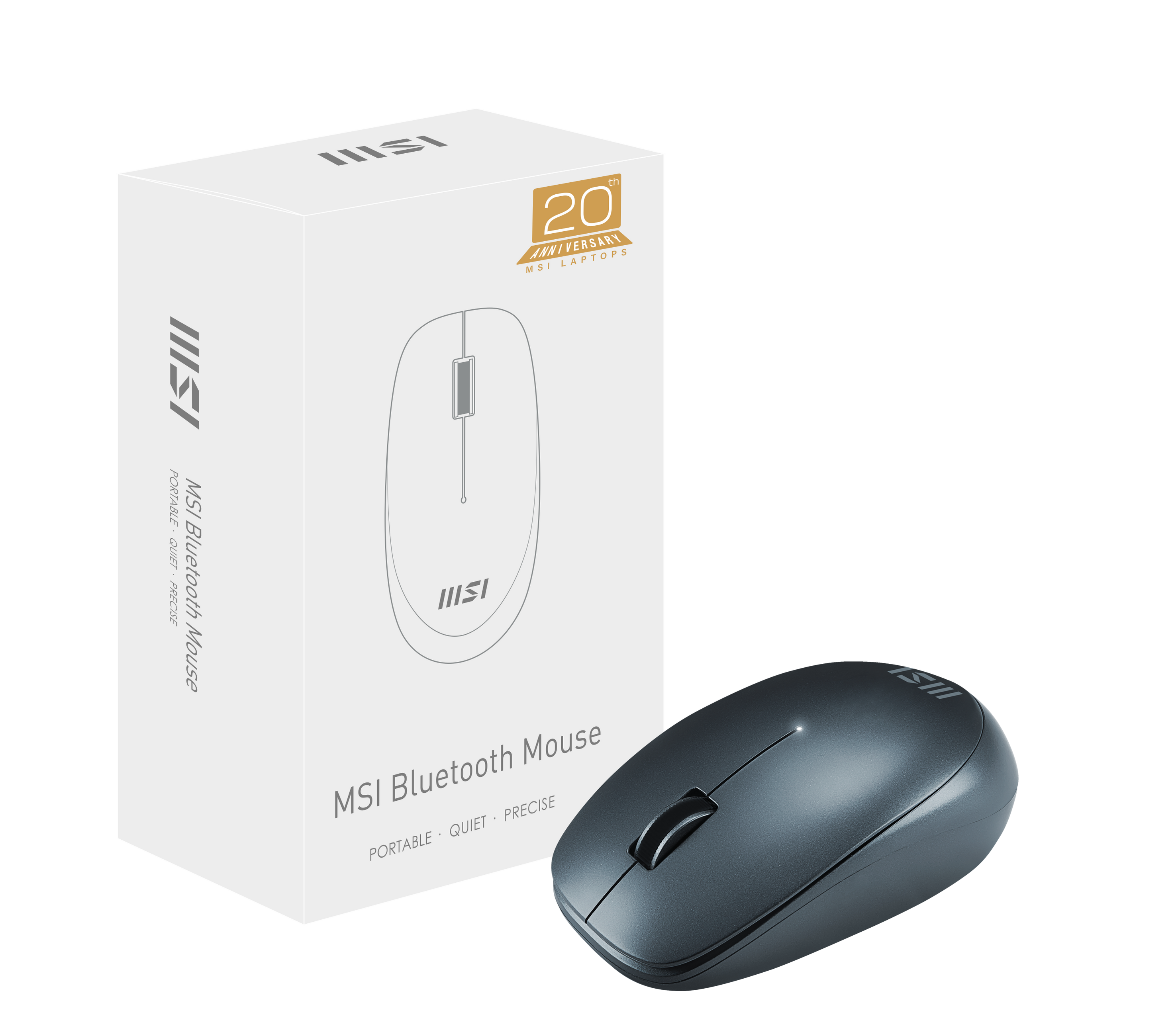 【筆電限定活動贈品】MSI Bluetooth Mouse_M98 Box_20th 無線藍芽滑鼠 (筆電20周年紀念款) — MSI ...